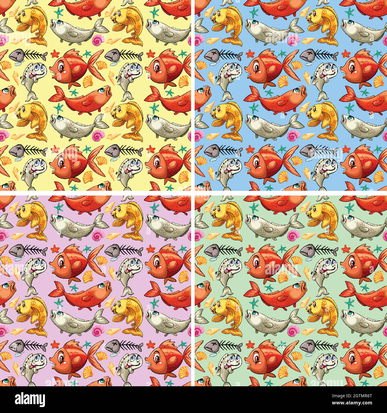 Seamless background design with fish Stock Vector Image & Art - Alamy