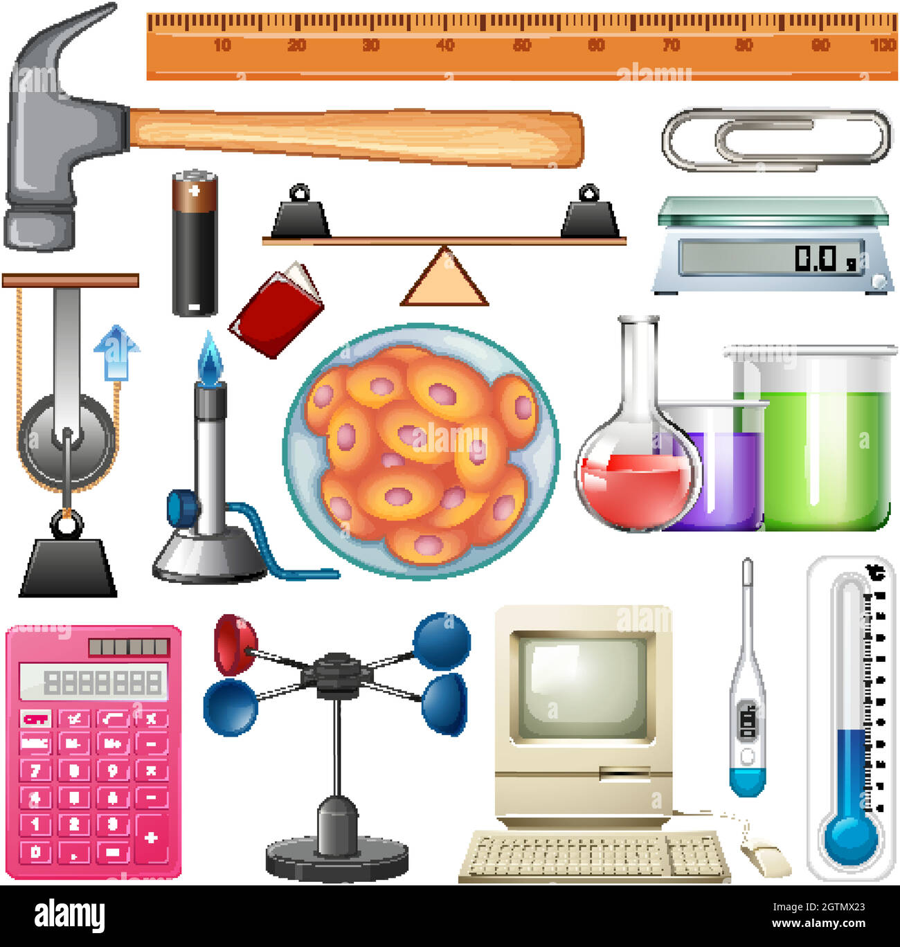 Set of science equipments on white background Stock Vector Image & Art ...