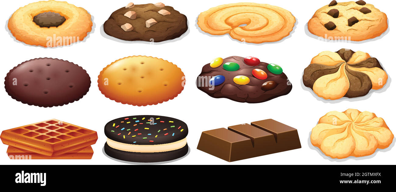 Cookies and chocolate bar Stock Vector Image & Art - Alamy