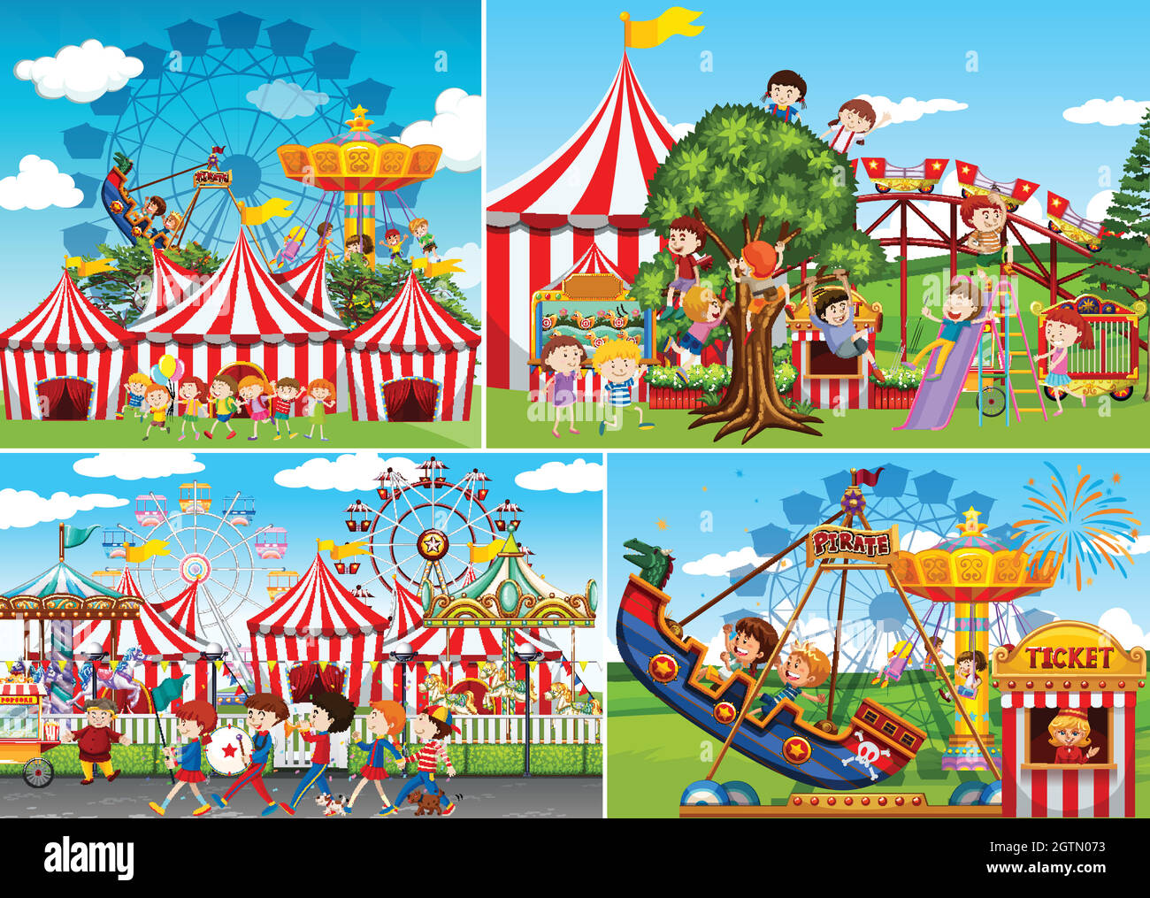 A set of carnival fun fair Stock Vector Image & Art - Alamy