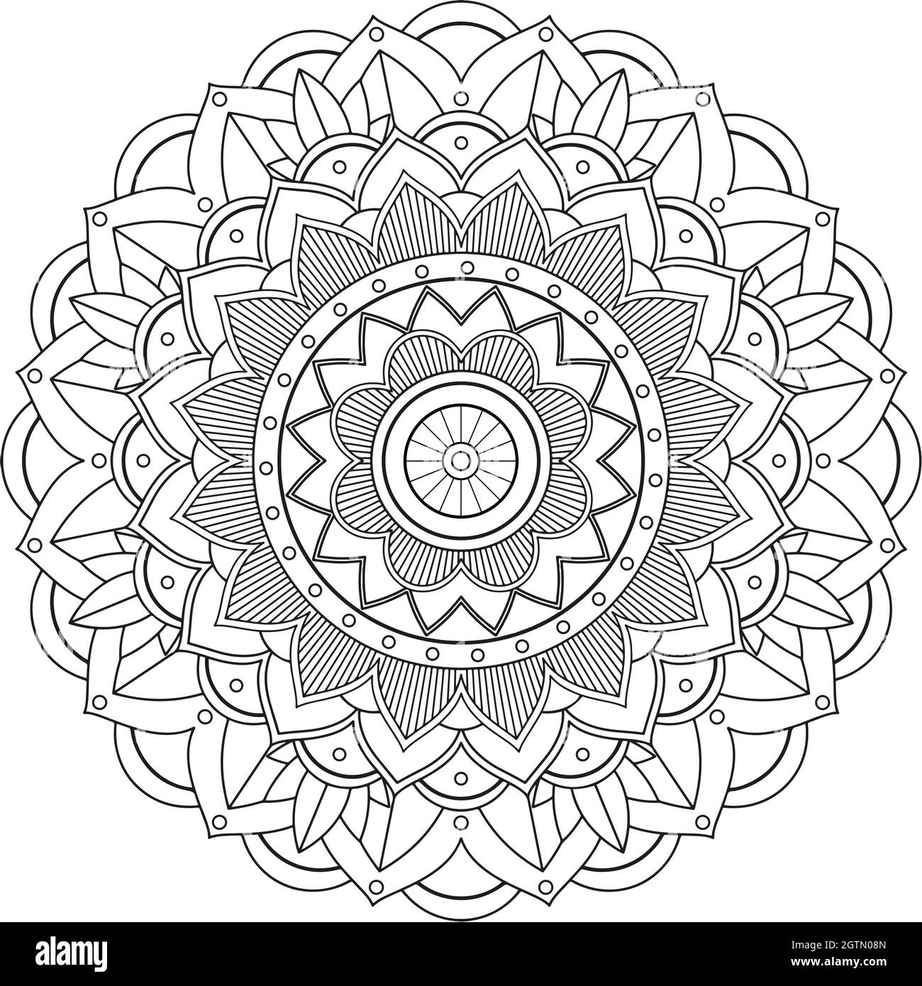 Mandalas pattern illustration vector Black and White Stock Photos ...
