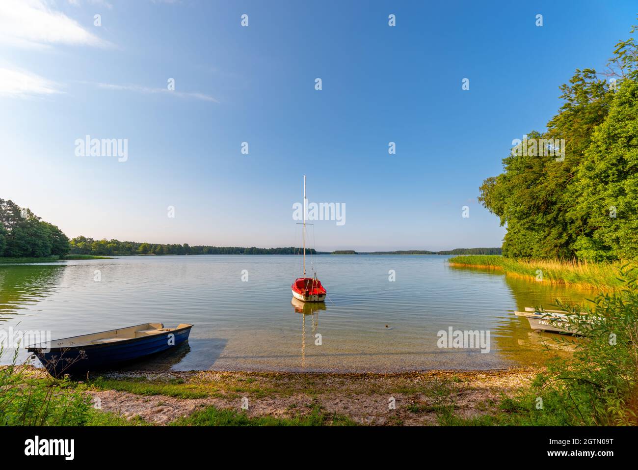 Sunrise at the lake Wdzydze Stock Photo - Alamy