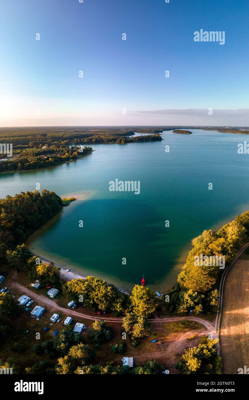 Sunrise at the lake Wdzydze Stock Photo - Alamy