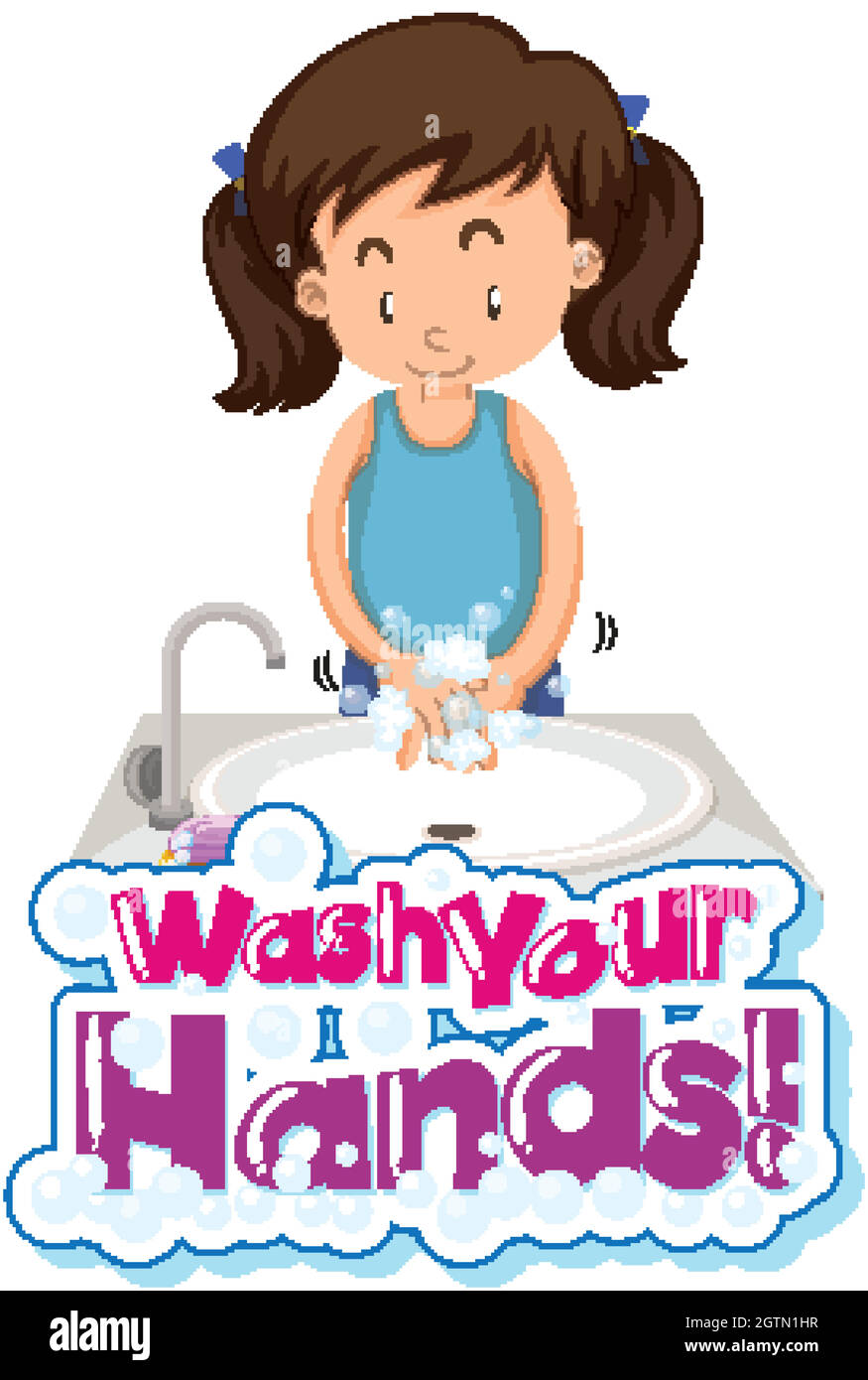 Poster design for coronavirus theme with word wash your hands Stock ...
