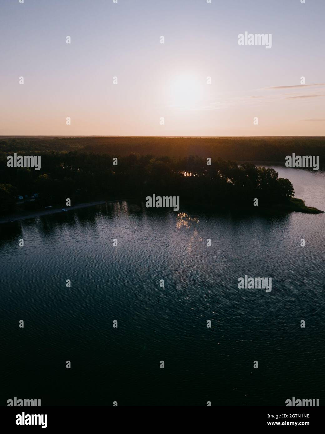 Sunrise at the lake Wdzydze Stock Photo - Alamy