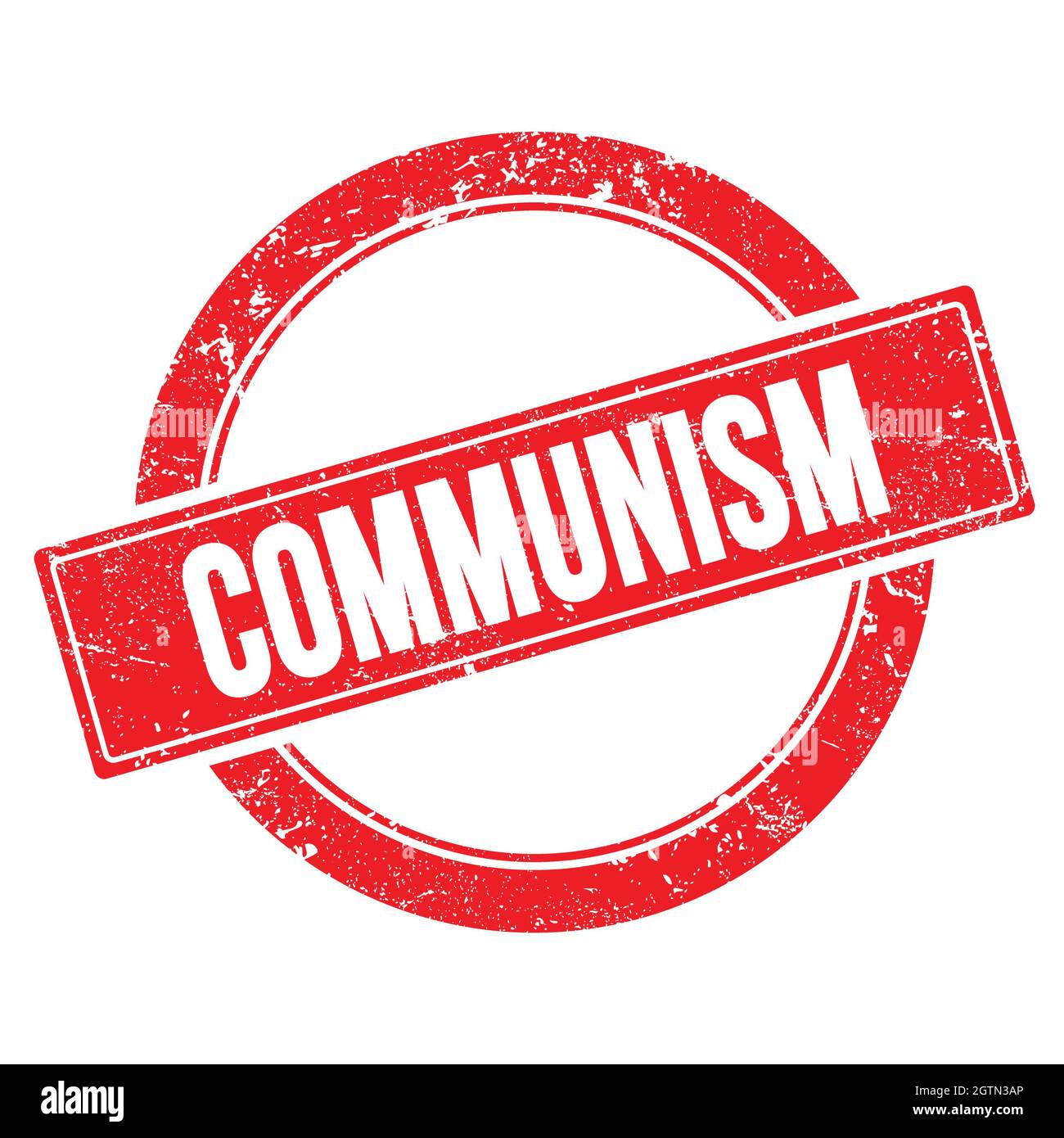 COMMUNISM text on red grungy round vintage stamp Stock Photo - Alamy