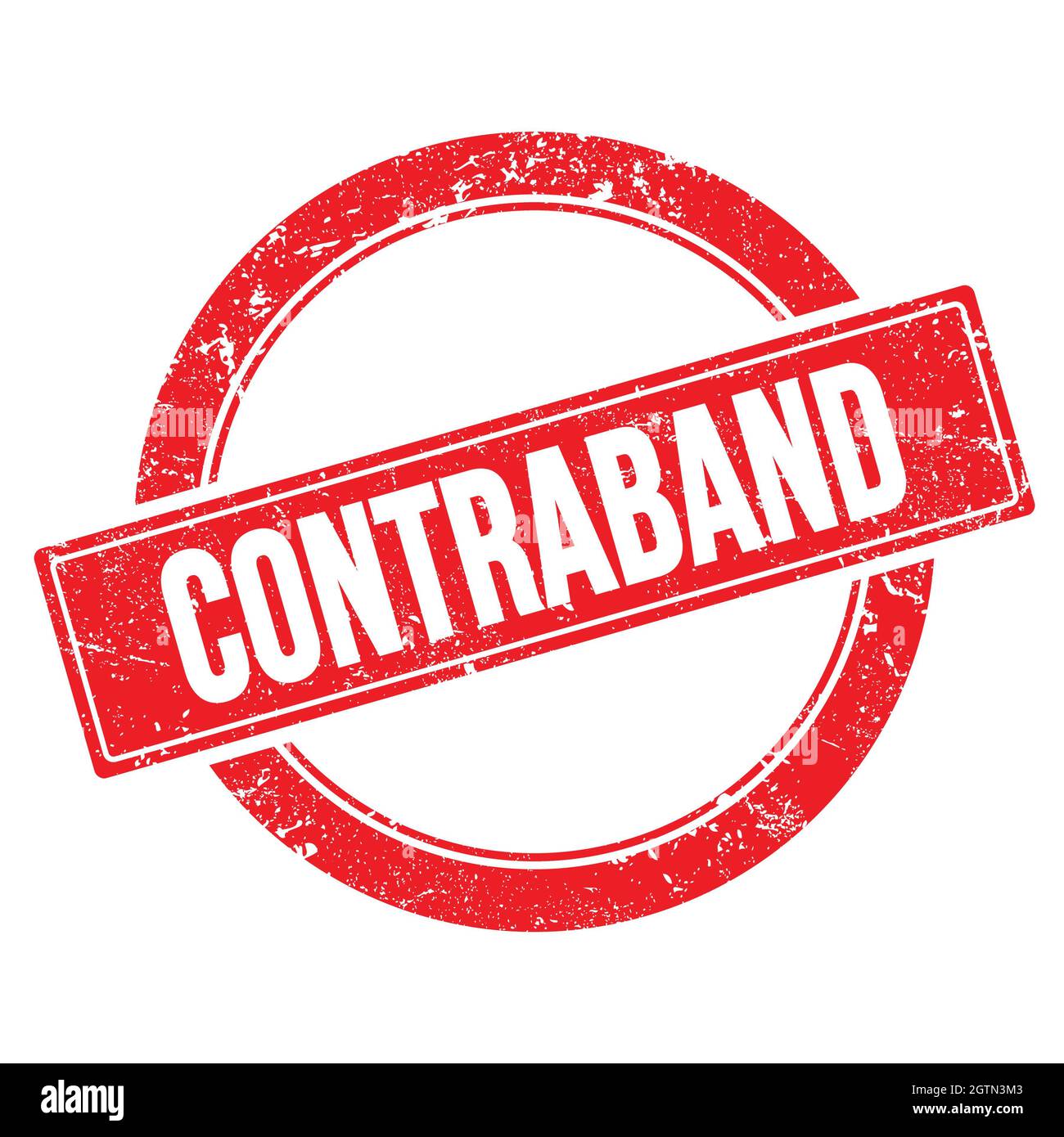 CONTRABAND text on red grungy round vintage stamp Stock Photo - Alamy