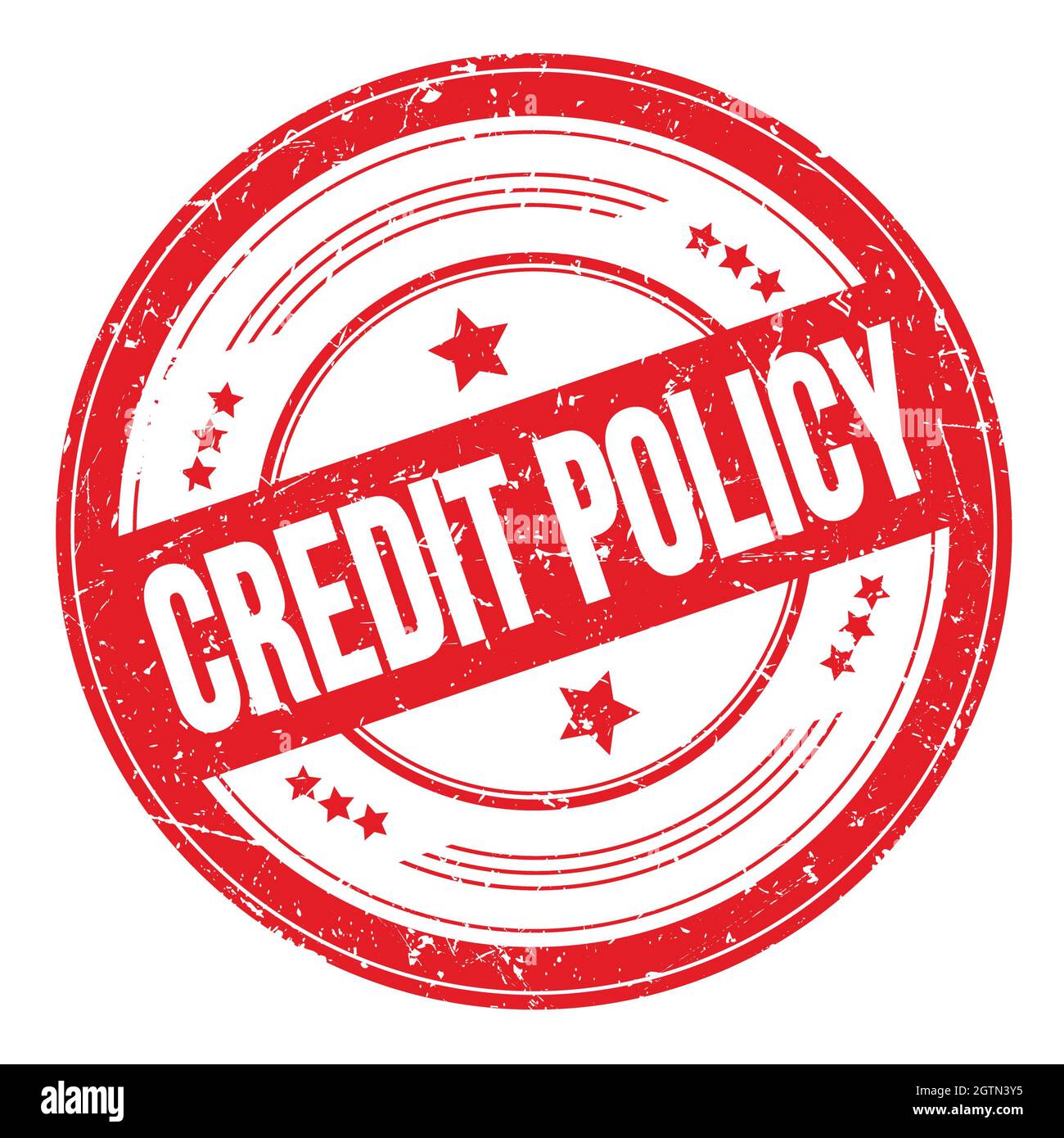 CREDIT POLICY text on red round grungy texture stamp Stock Photo - Alamy