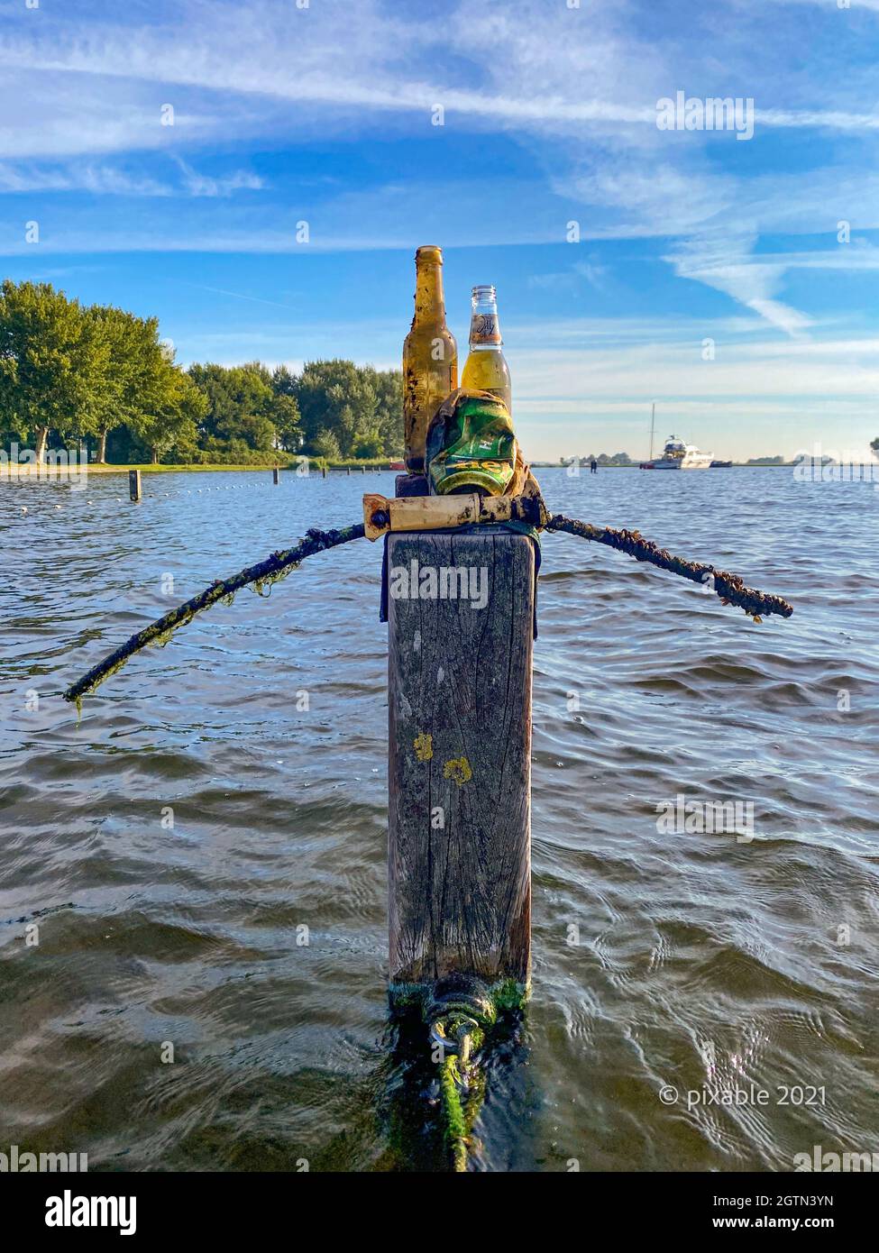 Garbage cleaned up from the water from lake 't Joppe in the South ...