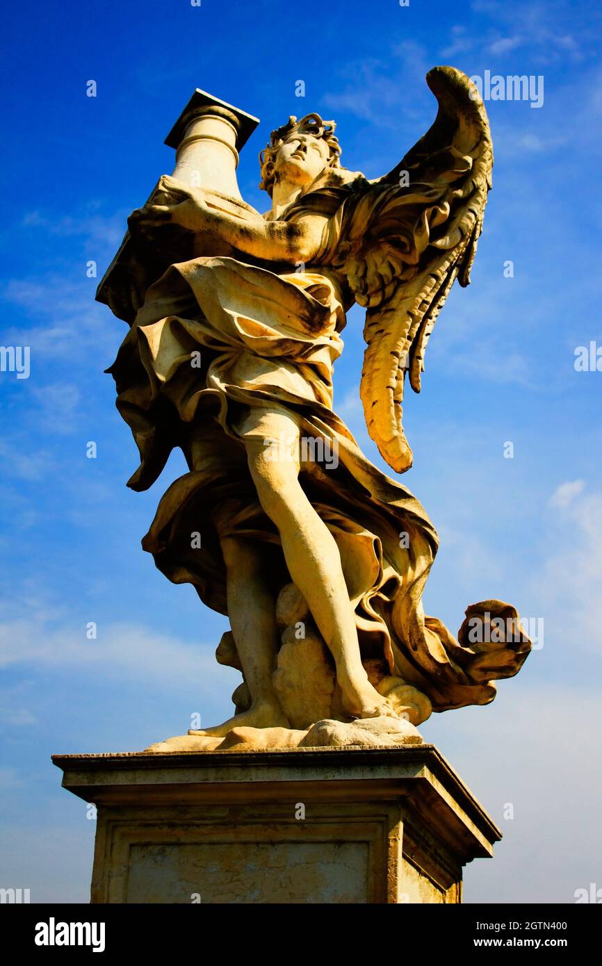 Bernini statues on the Angel Bridge in Roma, Italy Stock Photo - Alamy