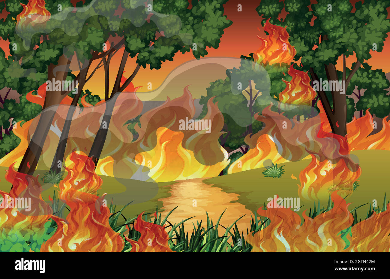 Forest fire forest fire Stock Vector Images - Alamy
