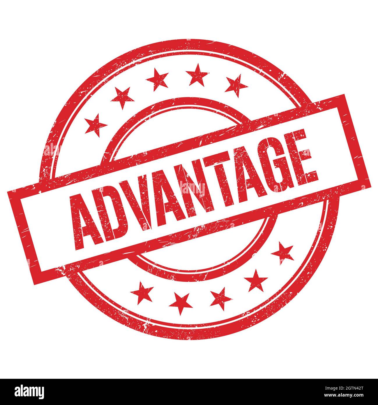 ADVANTAGE text written on red round vintage rubber stamp Stock Photo ...