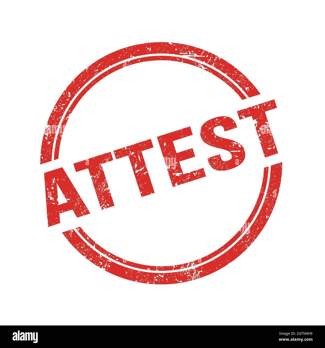 ATTEST text written on red grungy vintage round stamp Stock Photo - Alamy