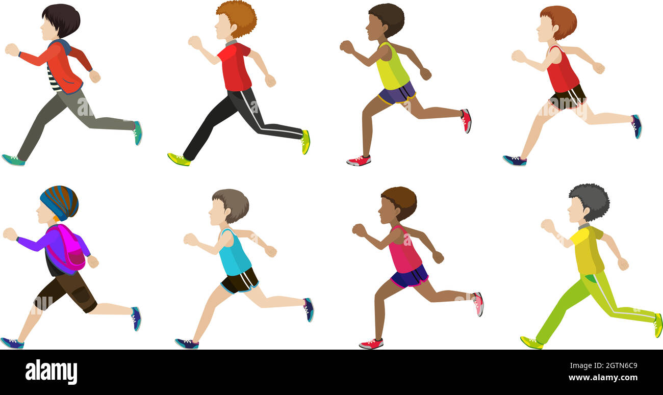 Faceless kids running Stock Vector Image & Art - Alamy