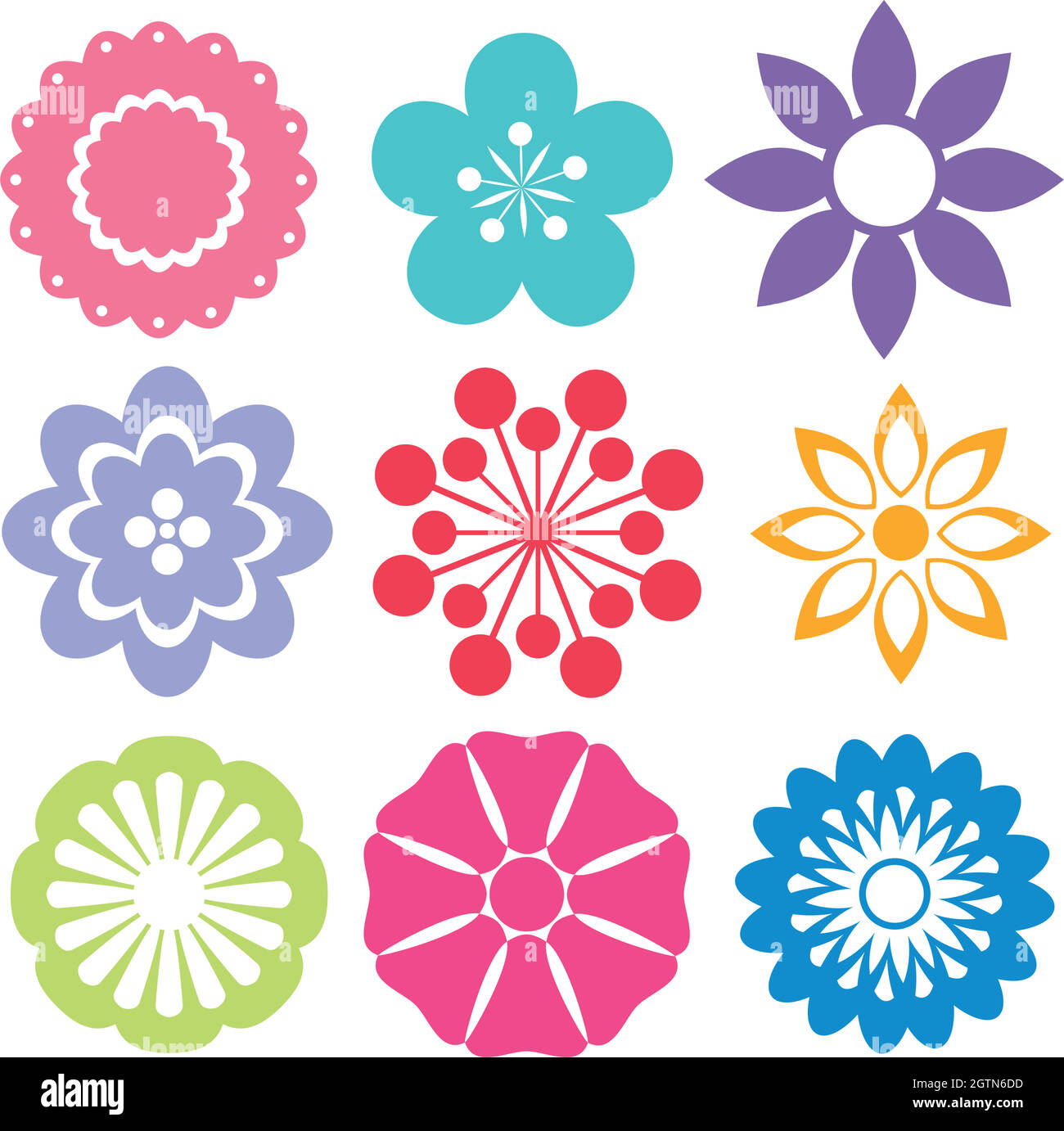 Set of colorful flowers Stock Vector Image & Art - Alamy