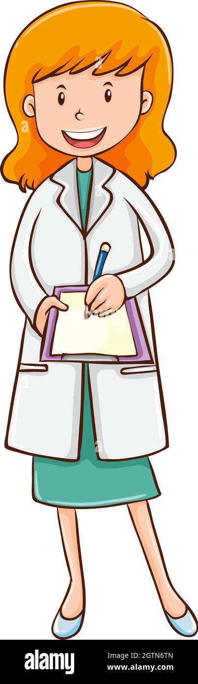 Woman on writing work Stock Vector Images - Alamy