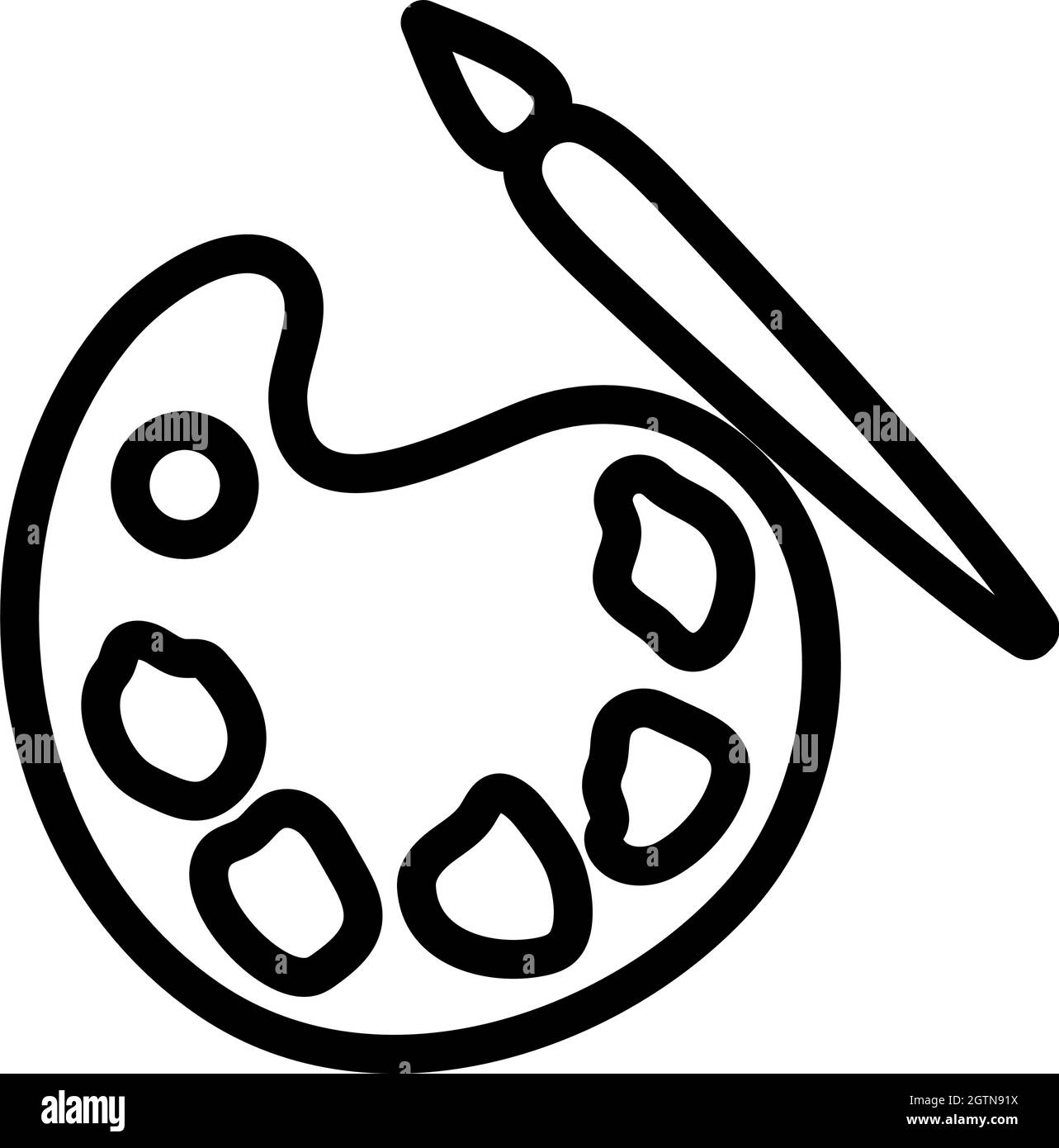 Paint brush palette line Cut Out Stock Images & Pictures - Alamy