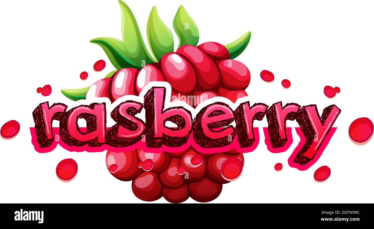 Font design with word rasberry Stock Vector Image & Art - Alamy
