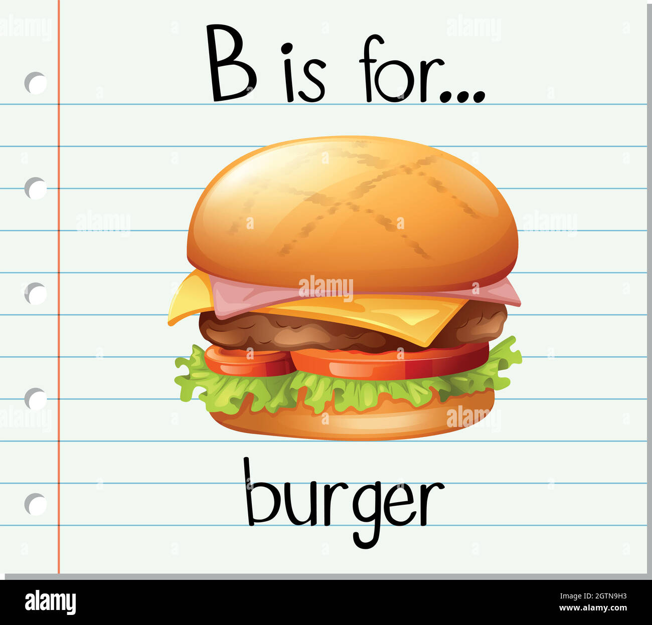 Flashcard letter B is for burger Stock Vector Image & Art - Alamy