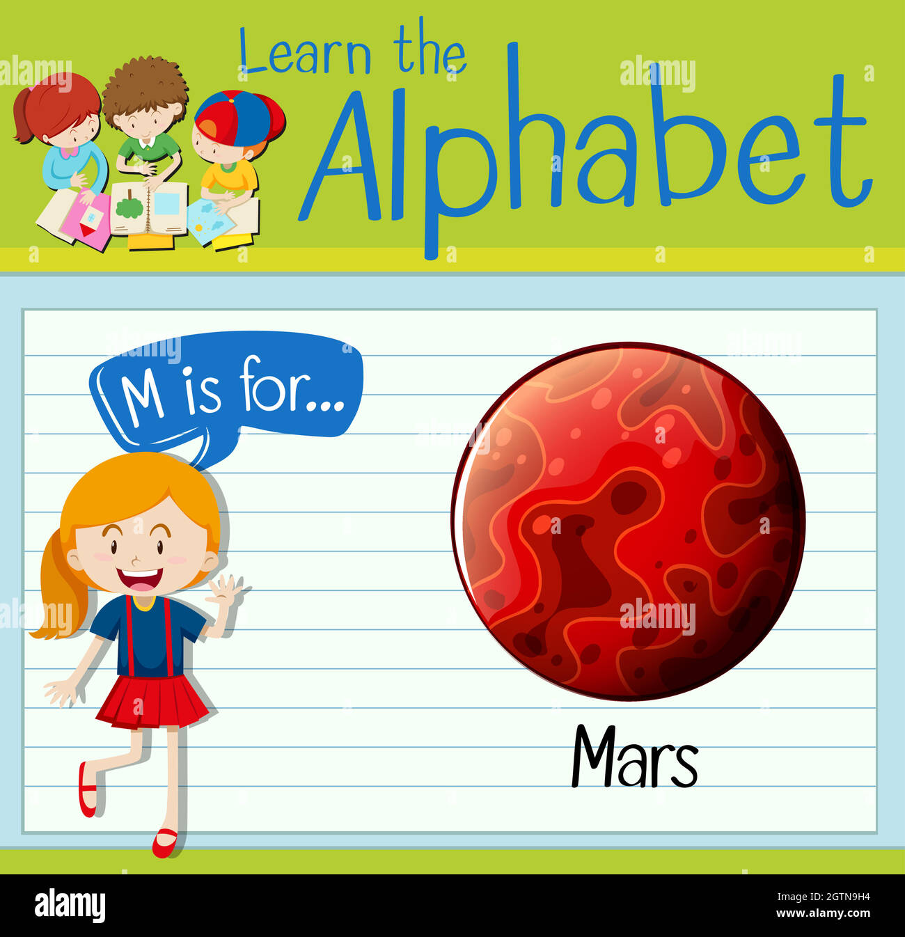 Flashcard letter M is for Mars Stock Vector Image & Art - Alamy