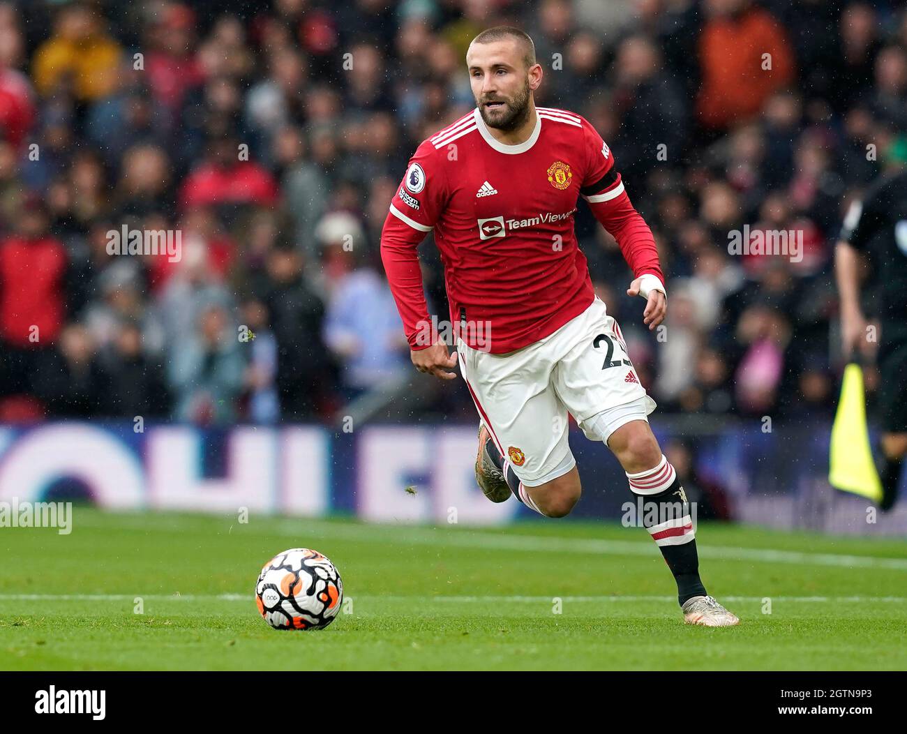 Manchester, England, 2nd October 2021. Luke Shaw of Manchester United ...