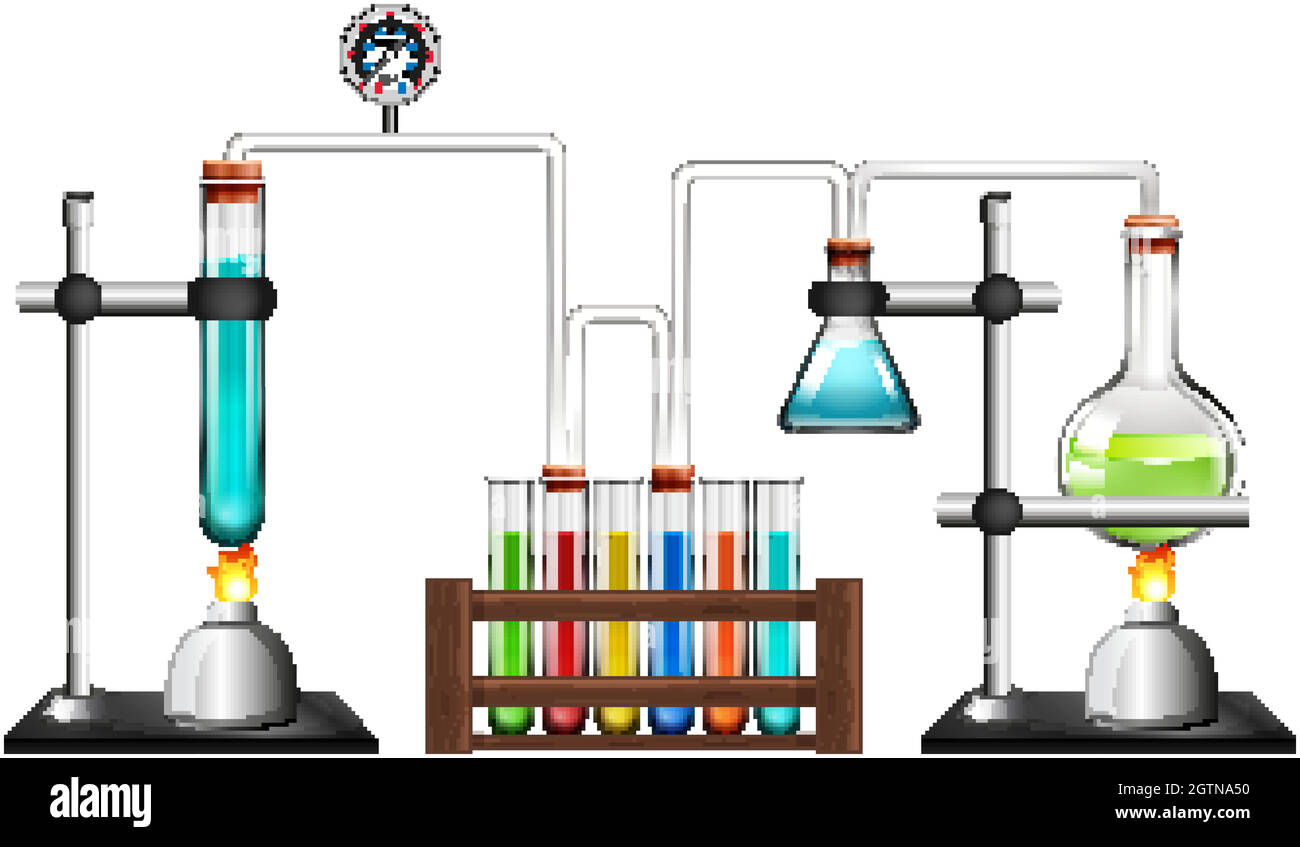 Science equipments on white background Stock Vector Image & Art - Alamy