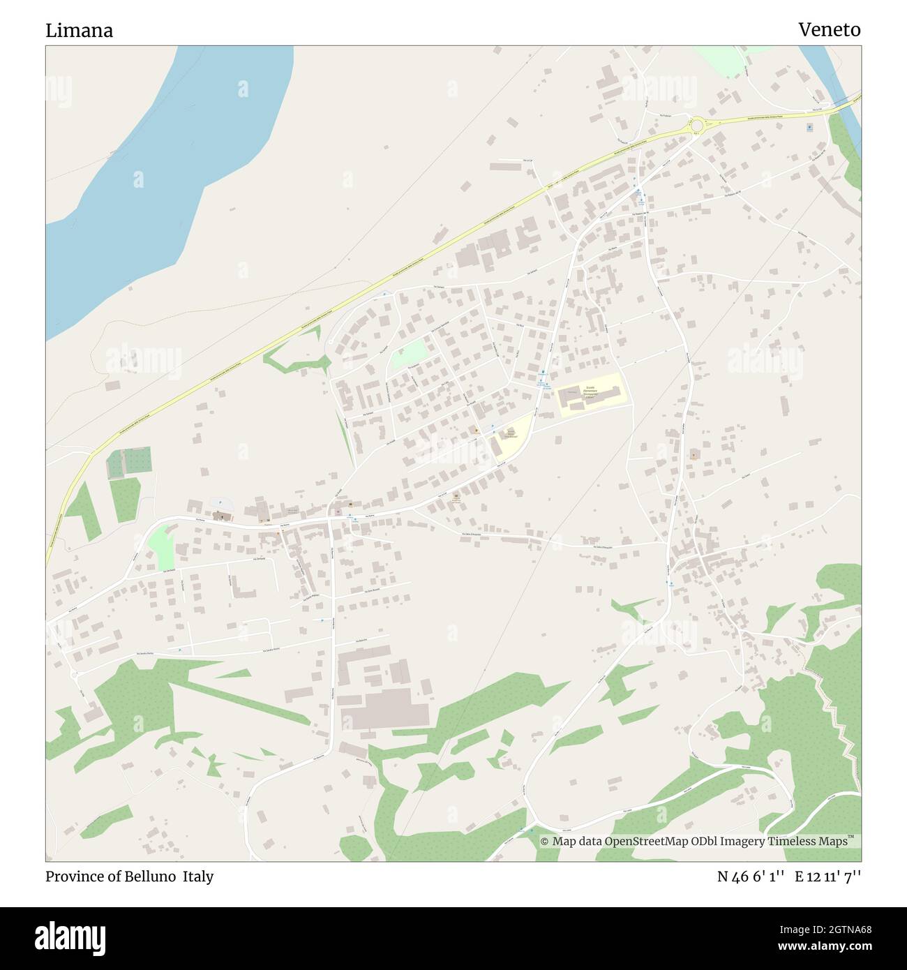 Limana, Province of Belluno, Italy, Veneto, N 46 6' 1'', E 12 11' 7 ...