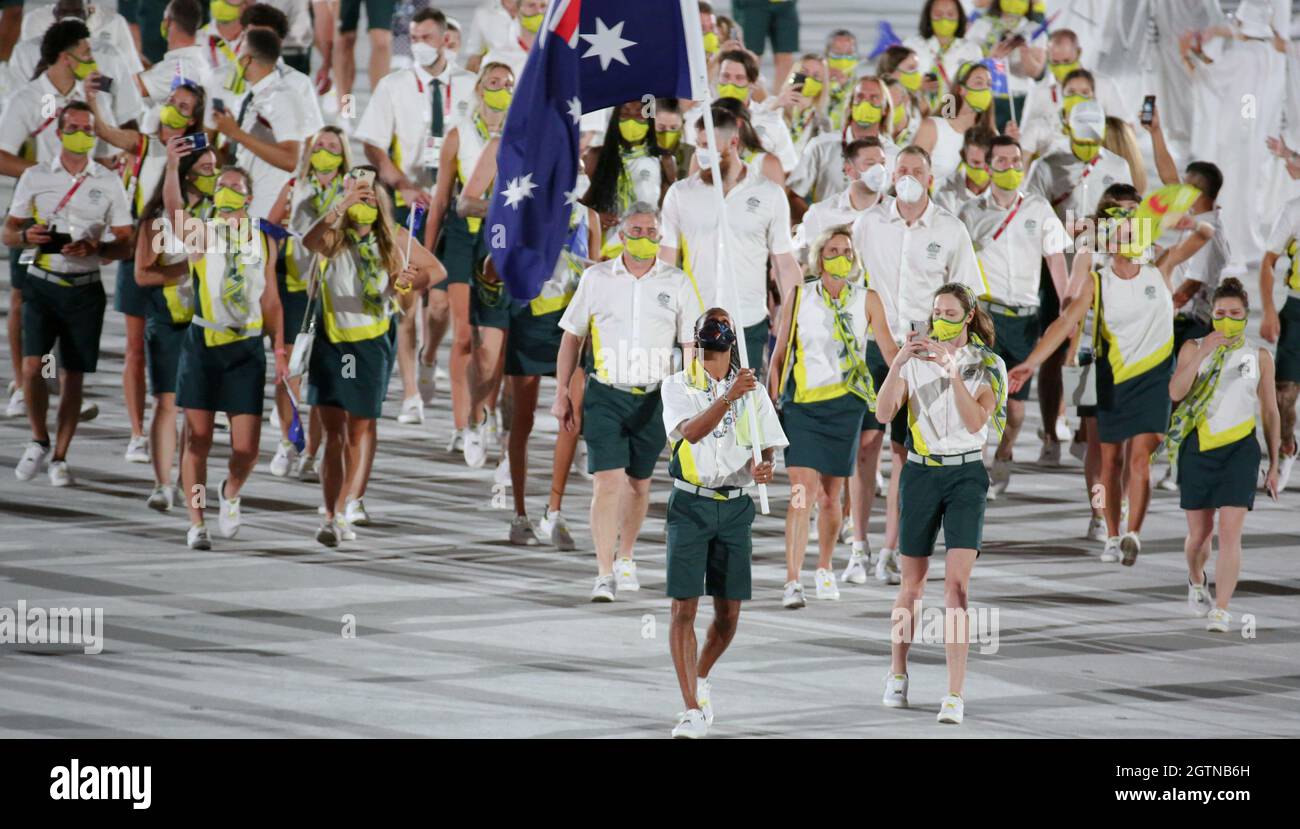 JULY 23rd, 2021 - TOKYO, JAPAN: Australia's flag bearers Cate Campbell ...