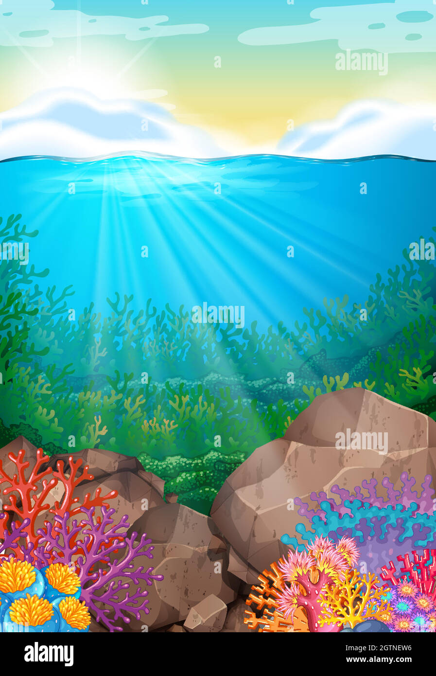 Scene with view under the ocean Stock Vector Image & Art - Alamy