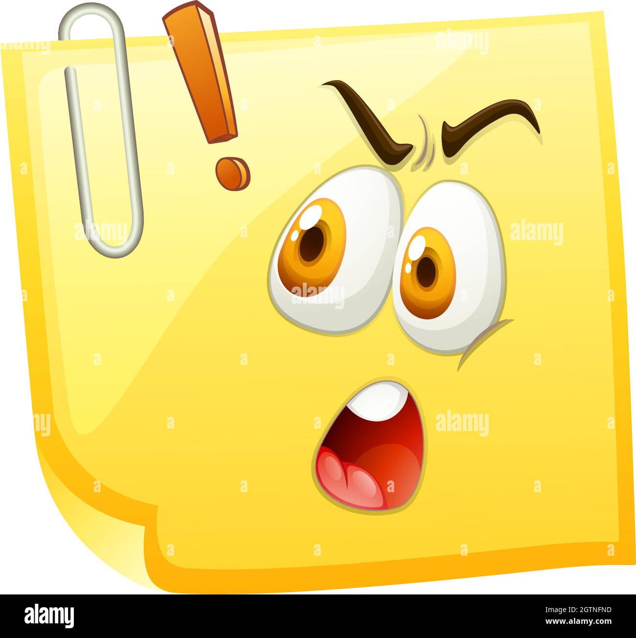Shocking face on yellow paper Stock Vector Image & Art - Alamy