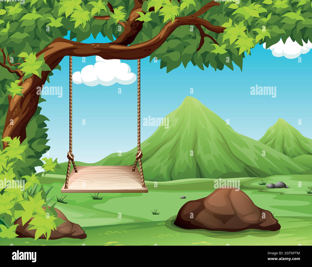 Swing tree garden Stock Vector Images - Alamy