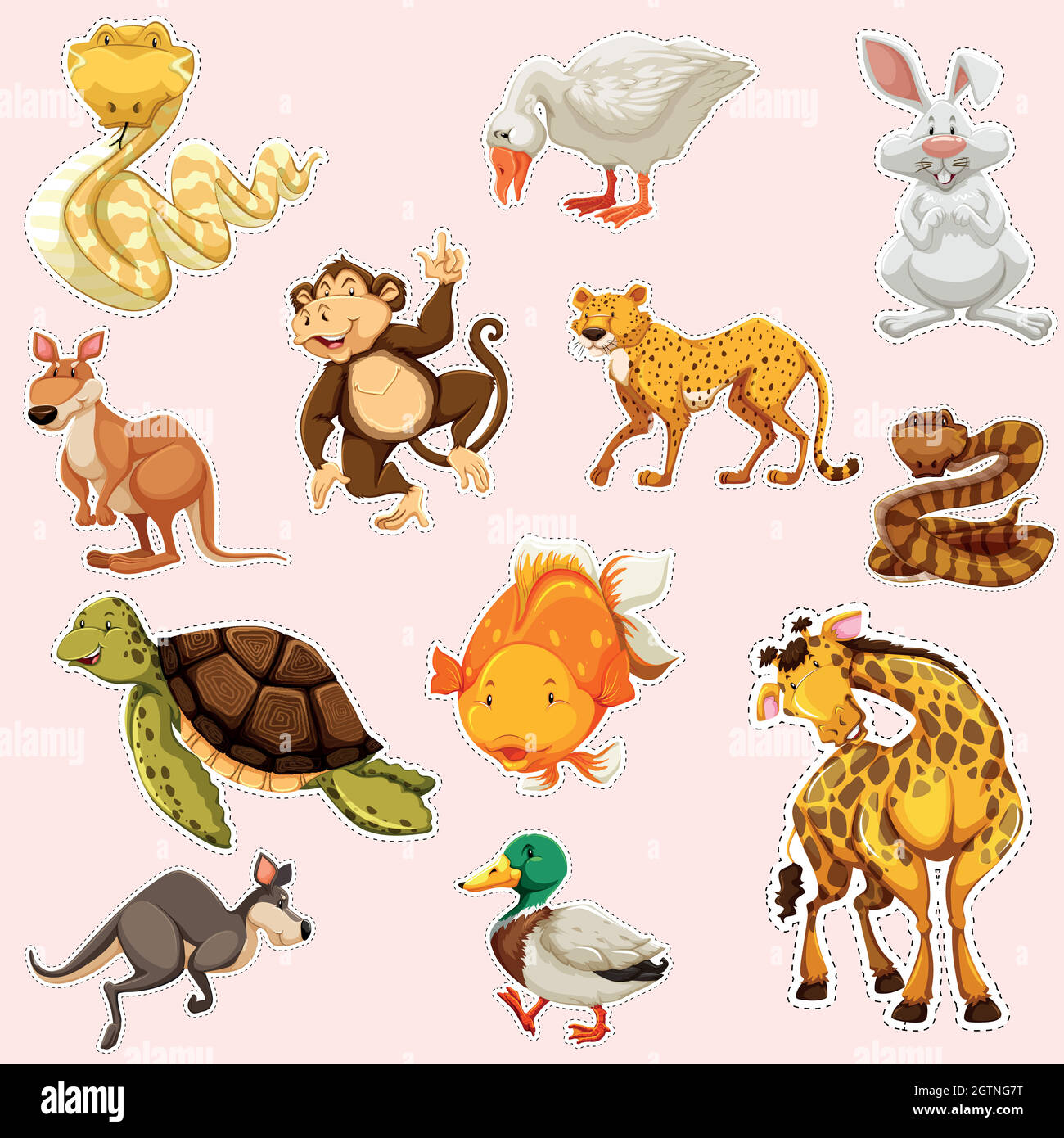 Sticker design for wild animals Stock Vector Image & Art - Alamy