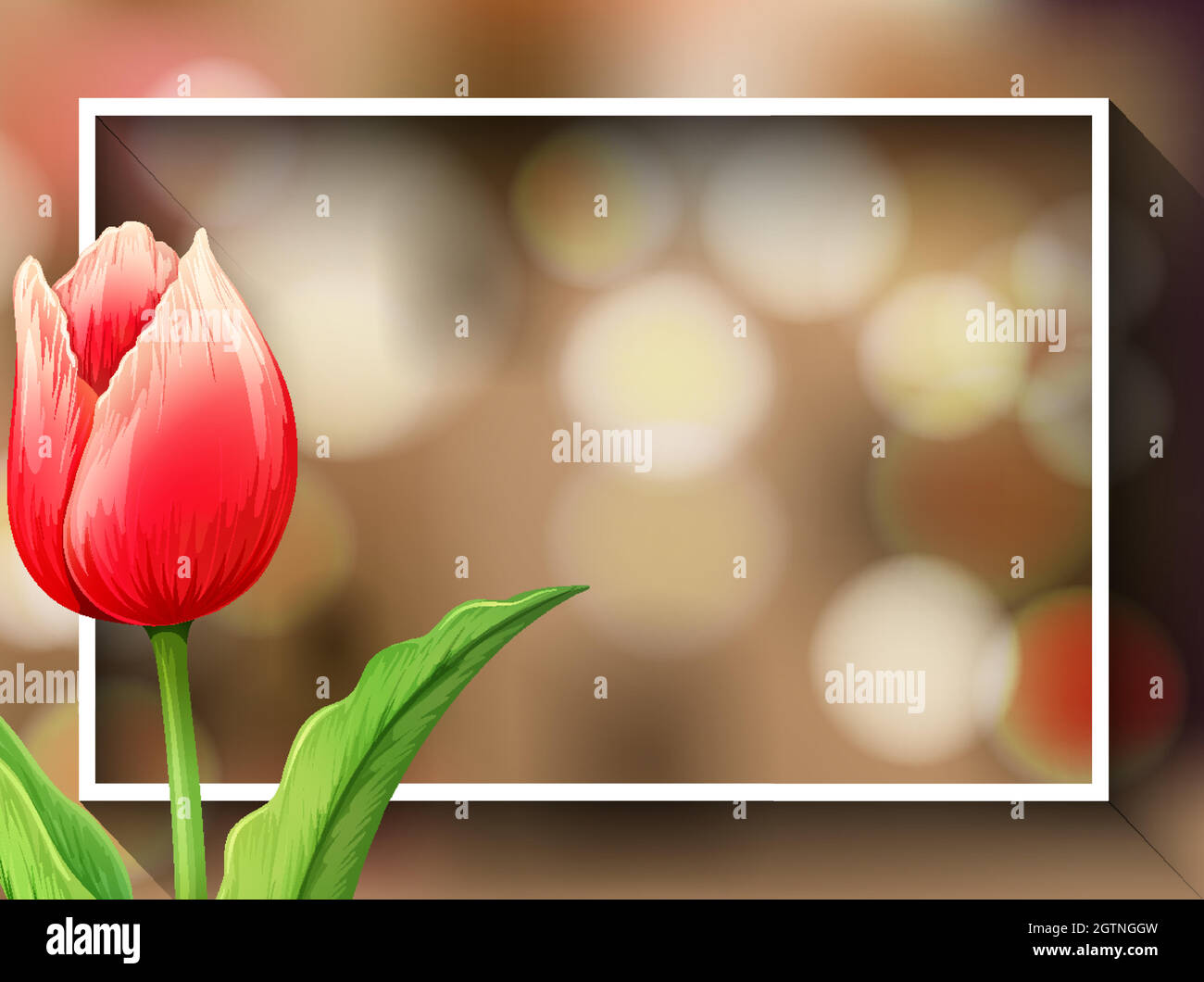 Border template with tulip flower Stock Vector Image & Art - Alamy