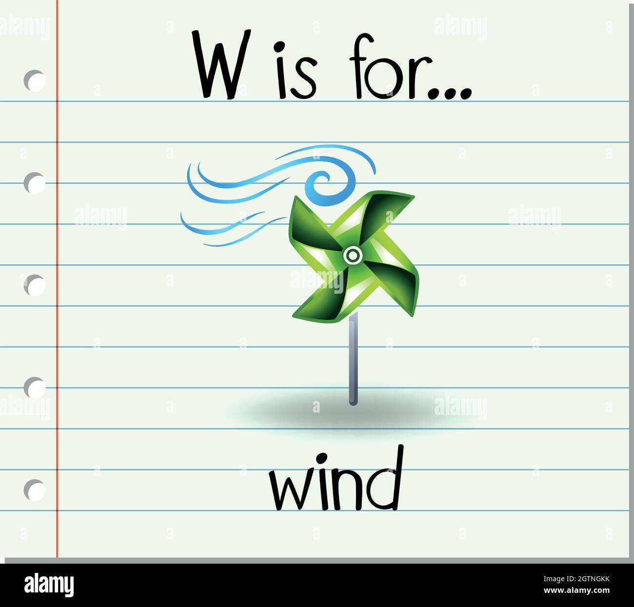 Flashcard letter W is for wind Stock Vector Image & Art - Alamy