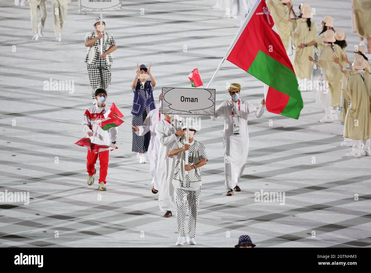 JULY 23rd, 2021 - TOKYO, JAPAN: Oman's flag bearer Issa Al-Adawi enters ...