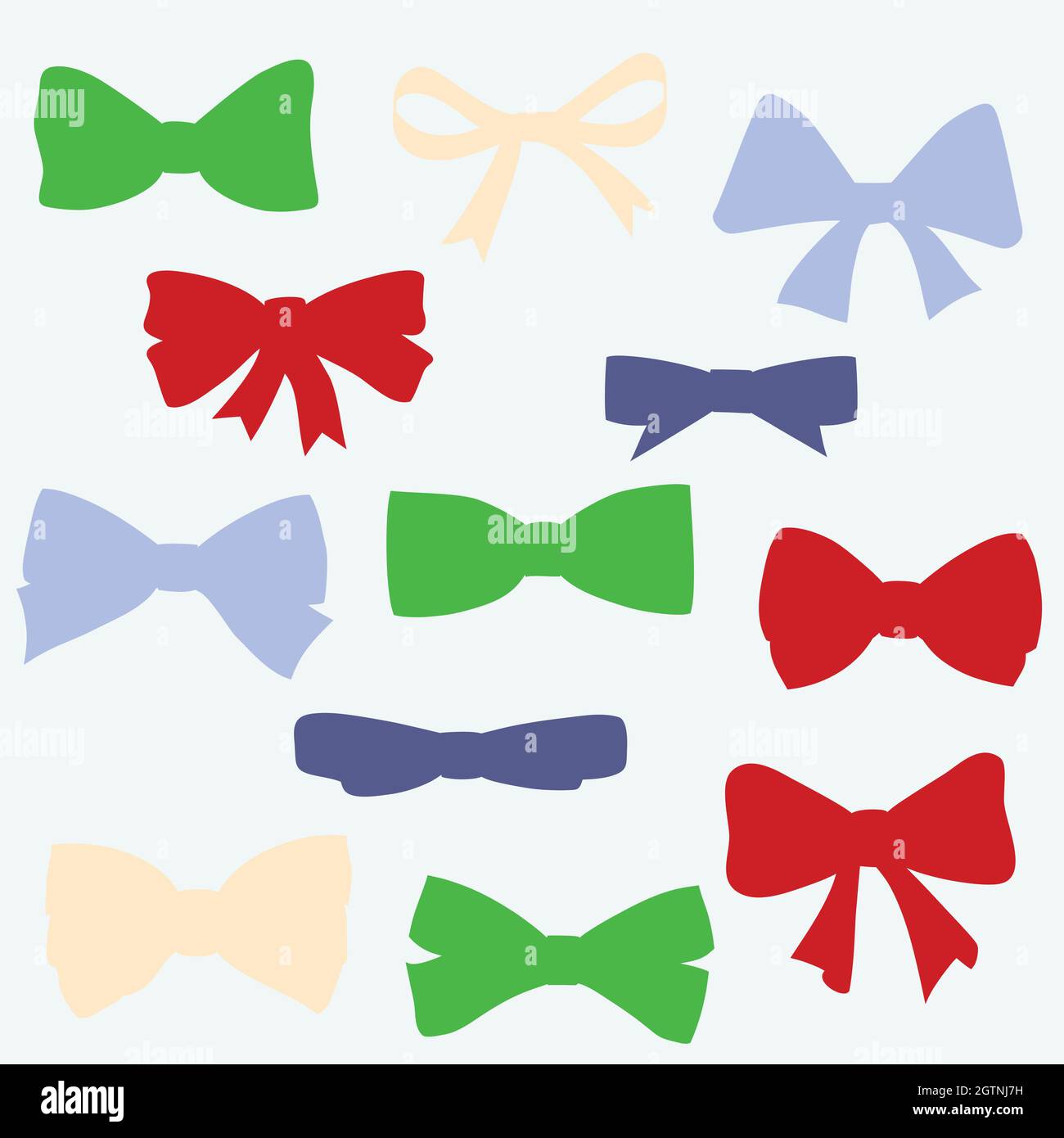 Hand Drawn Bows. Bow Tie illustration. Ribbon Fashion Accessories ...