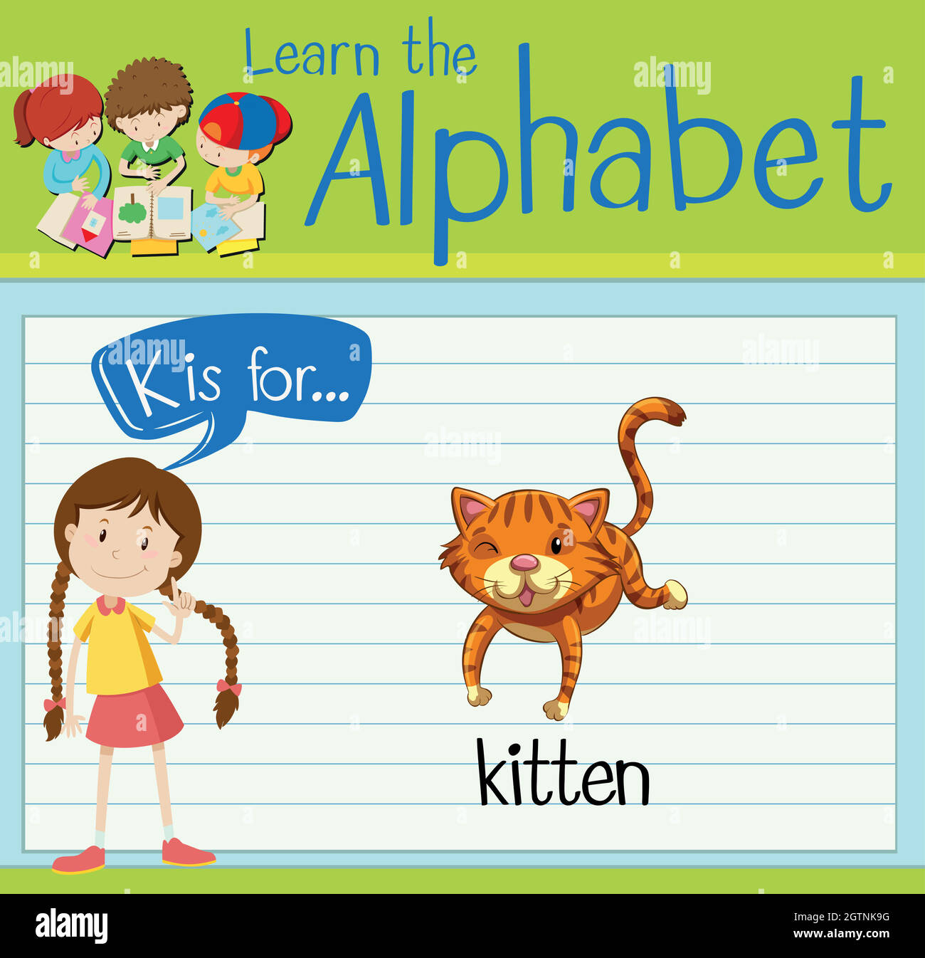 Flashcard letter K is for kitten Stock Vector Image & Art - Alamy