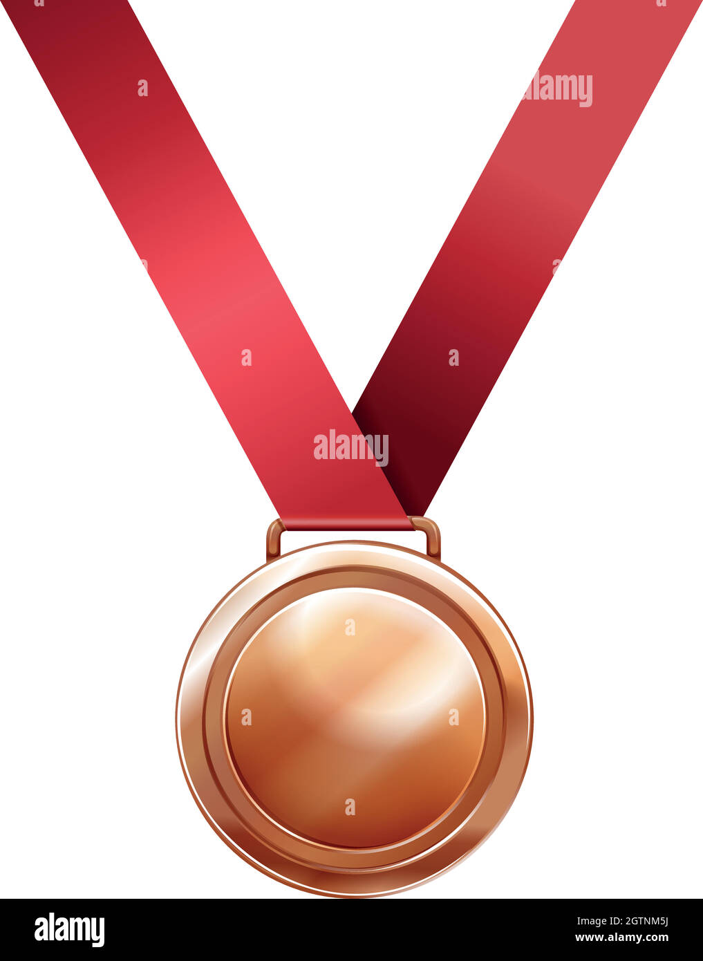 Sport medal with red ribbon Stock Vector Image & Art - Alamy