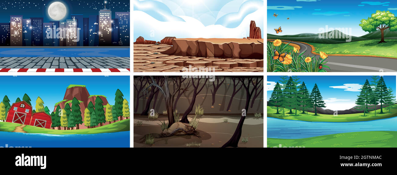 Day and night nature scenes Stock Vector Image & Art - Alamy