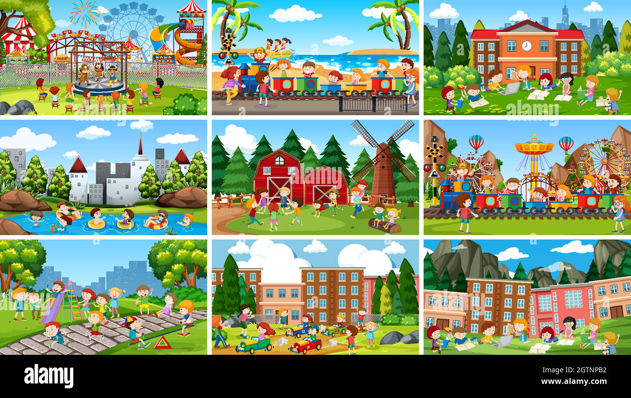 Set of scenes in nature setting Stock Vector Image & Art - Alamy