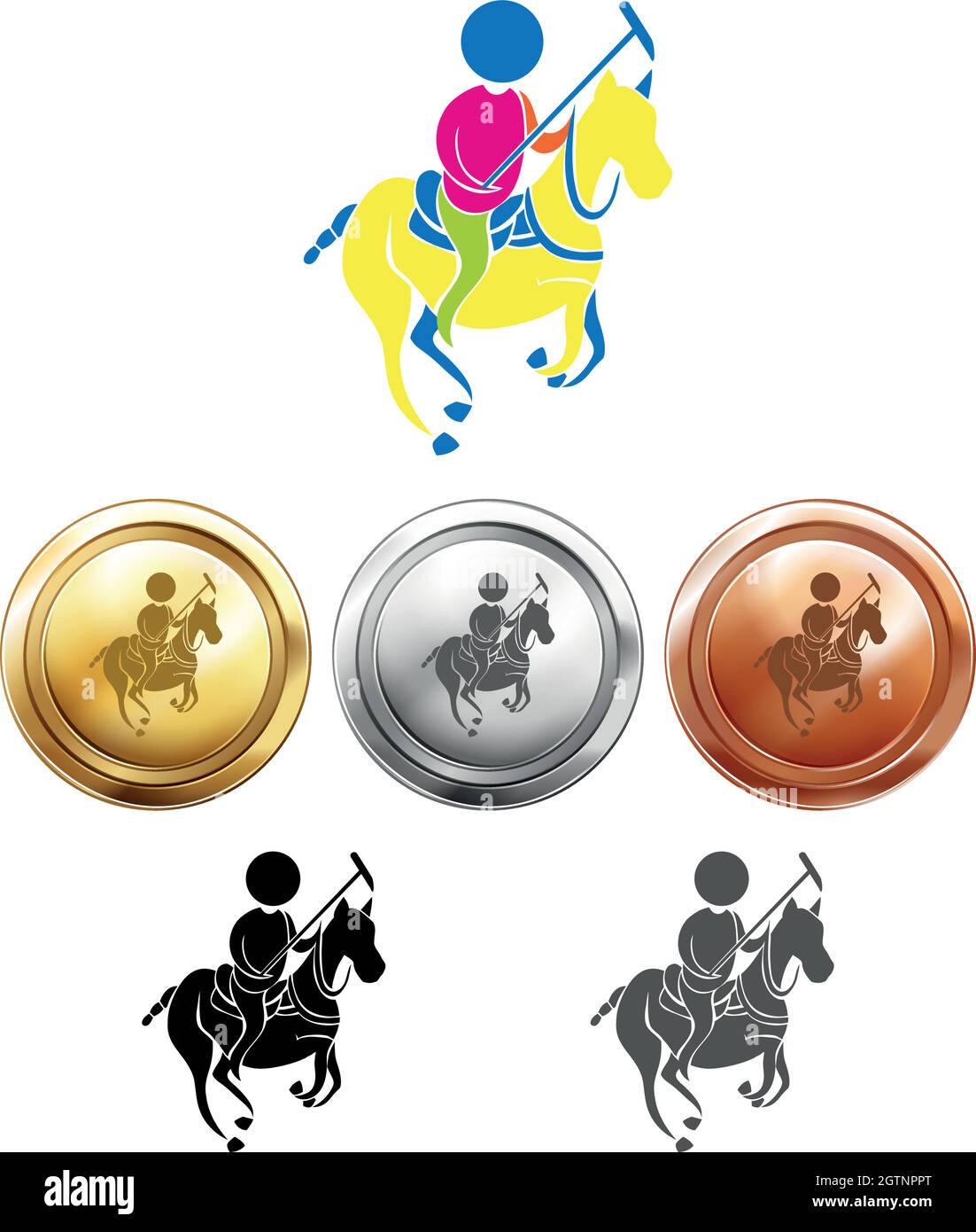 Polo icon and sport medals Stock Vector Image & Art - Alamy