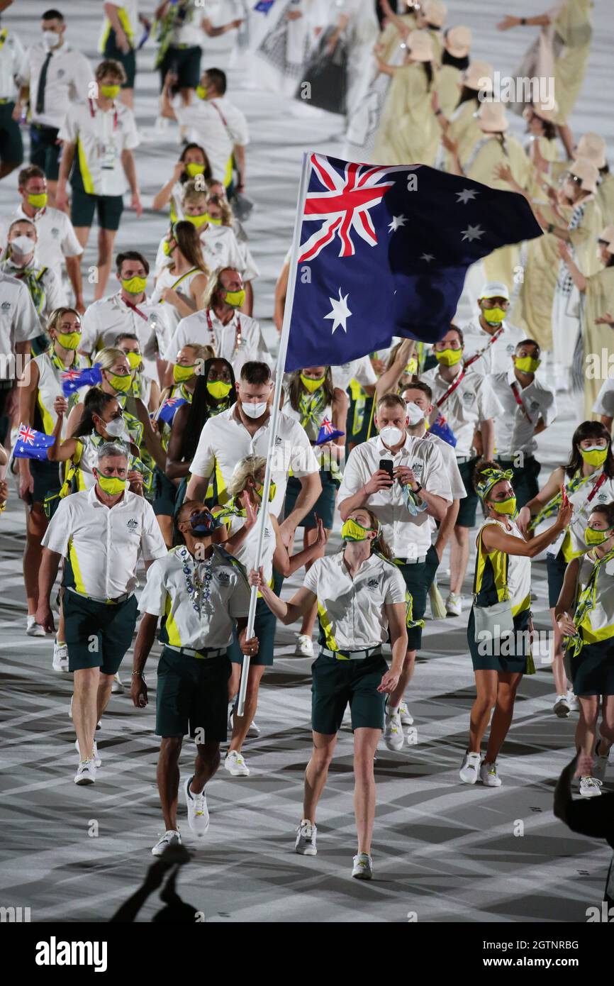 JULY 23rd, 2021 - TOKYO, JAPAN: Australia's flag bearers Cate Campbell ...