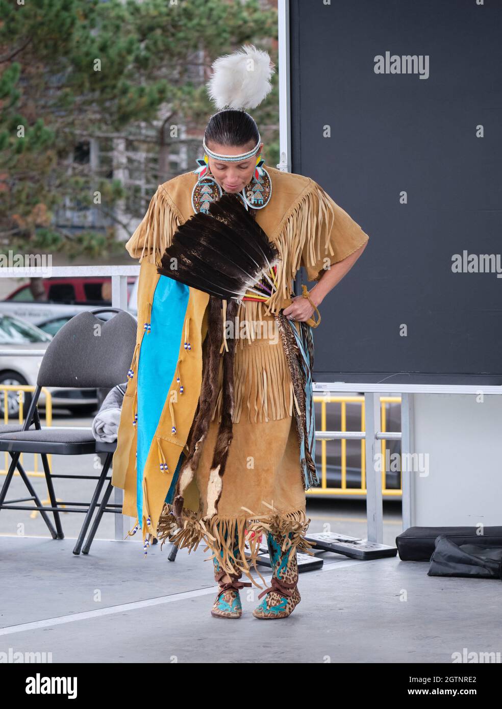 Halifax, Nova Scotia, Canada. October 2nd, 2021. Traditional Mik'maw ...