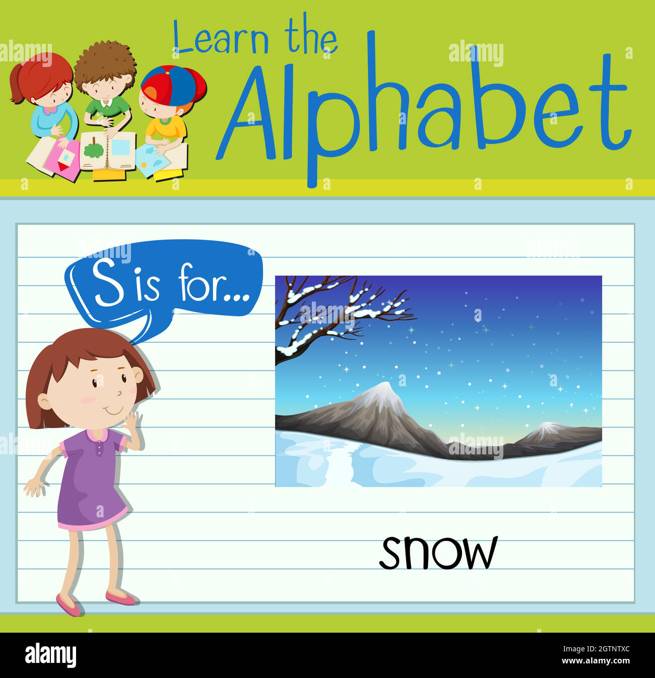 Flashcard letter S is for snow Stock Vector Image & Art - Alamy