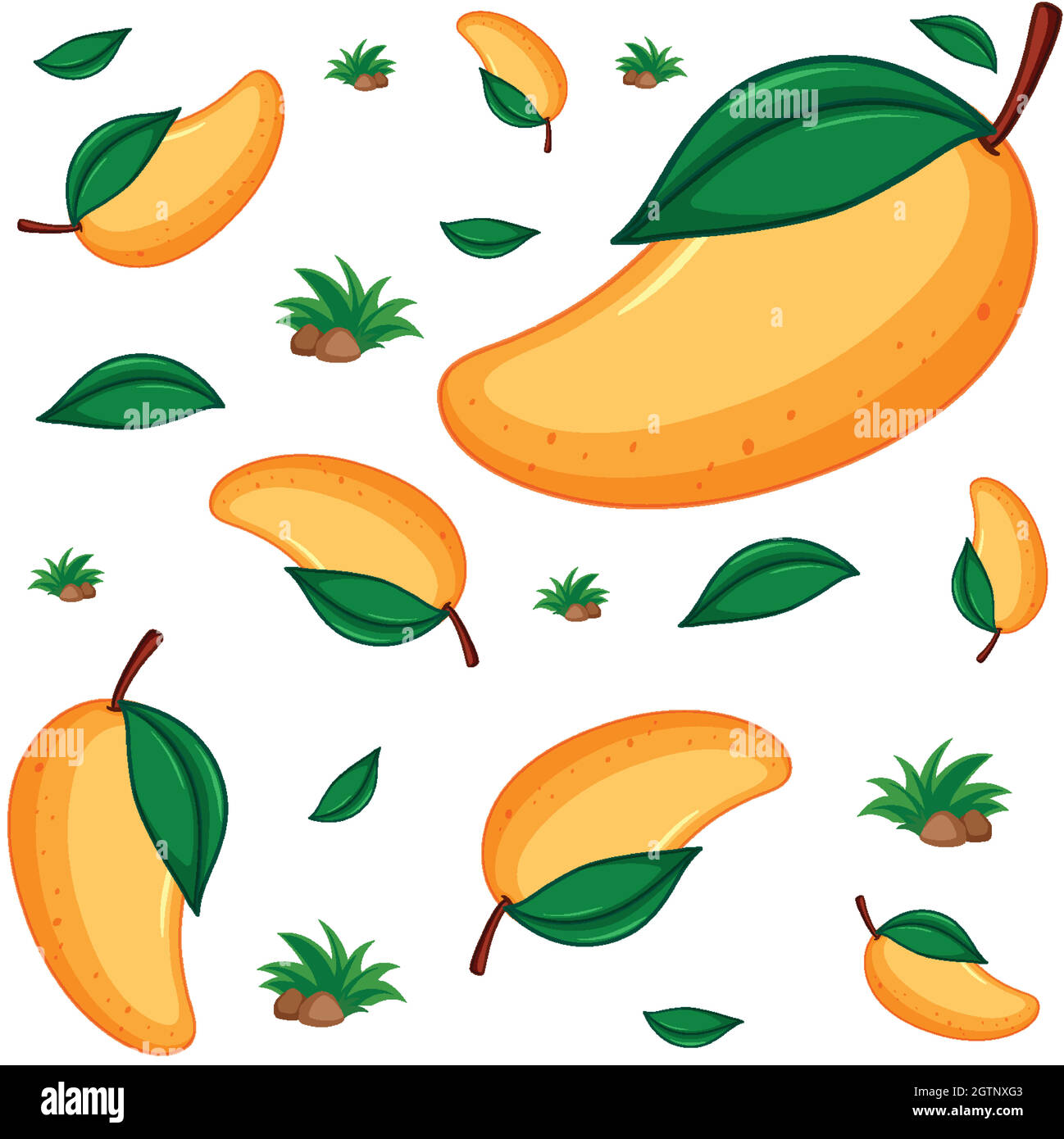 Seamless background design with fresh mango Stock Vector Image & Art ...