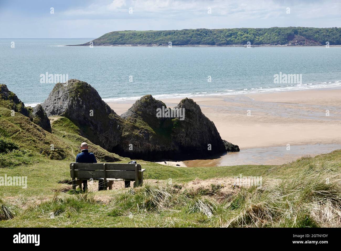 Three Cliffs Bay Stock Photo - Alamy