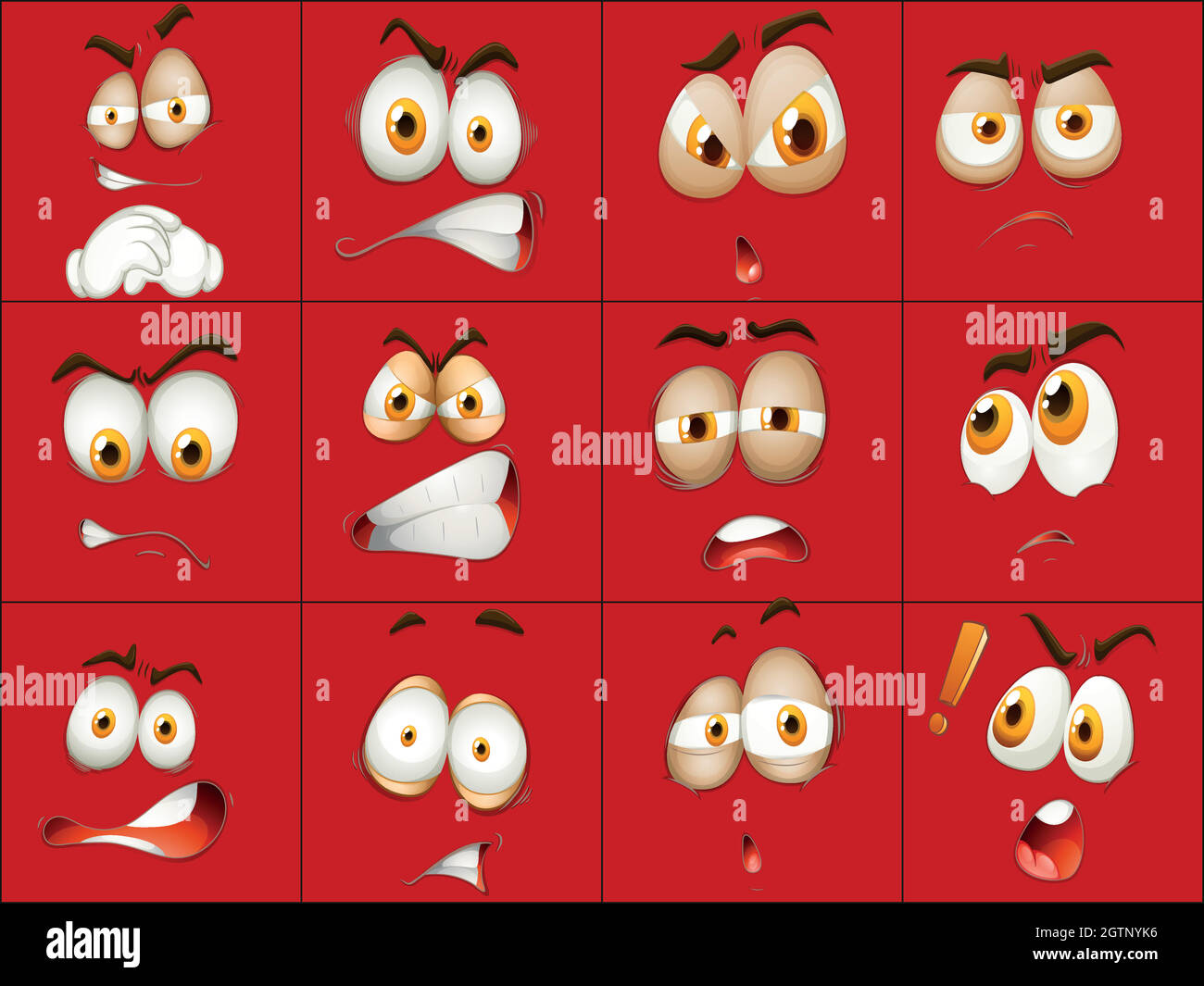 Set of red face expression Stock Vector Image & Art - Alamy