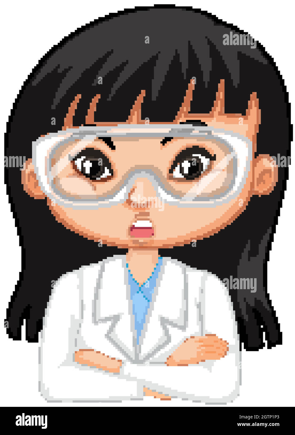 Cute girl in science gown on white background Stock Vector Image & Art ...