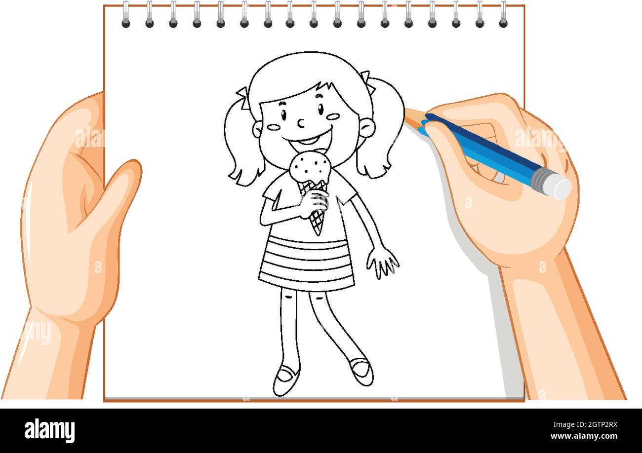 Child eating with hands Stock Vector Images - Alamy