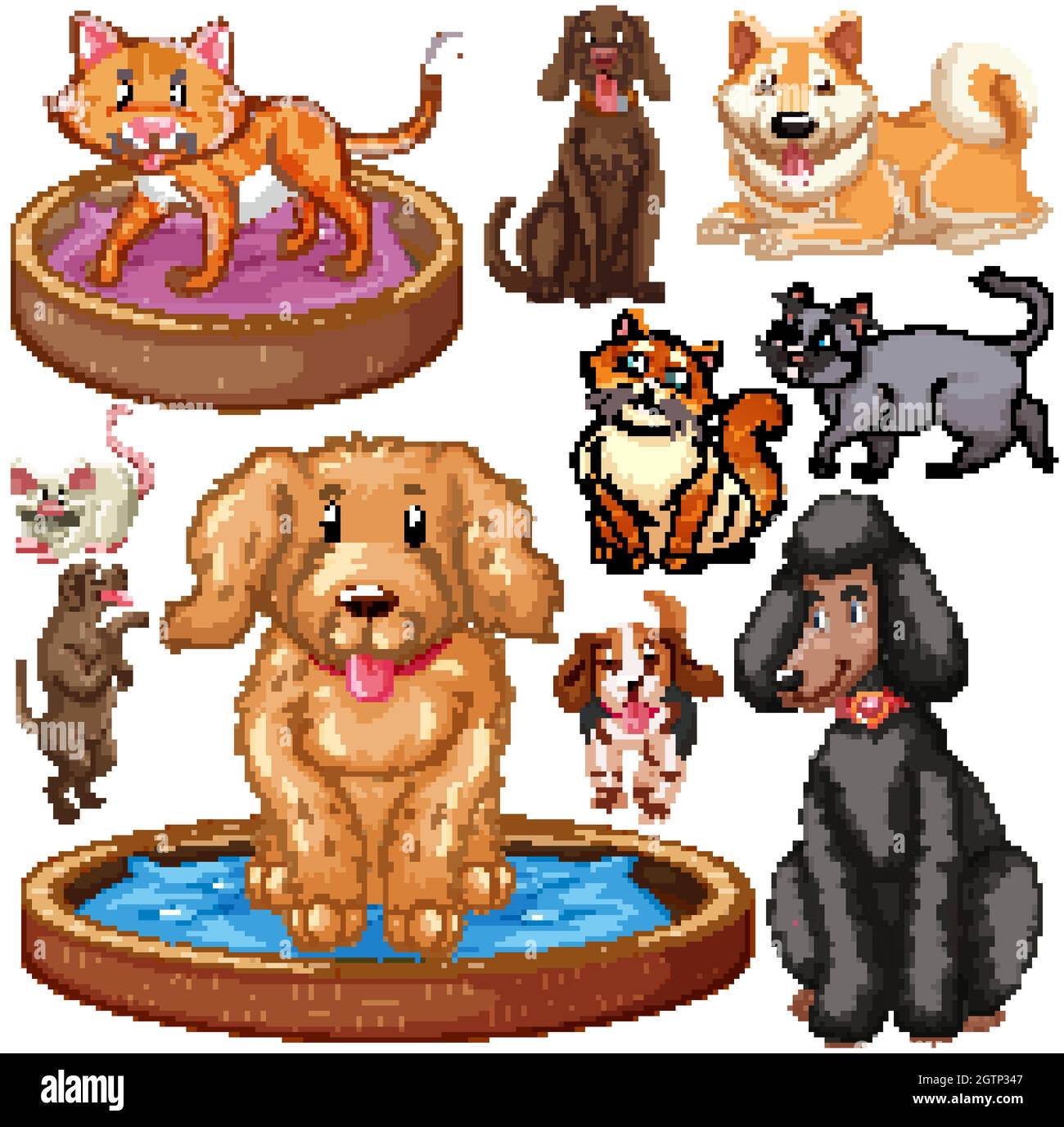 Set of isolated cats and dogs Stock Vector Image & Art - Alamy